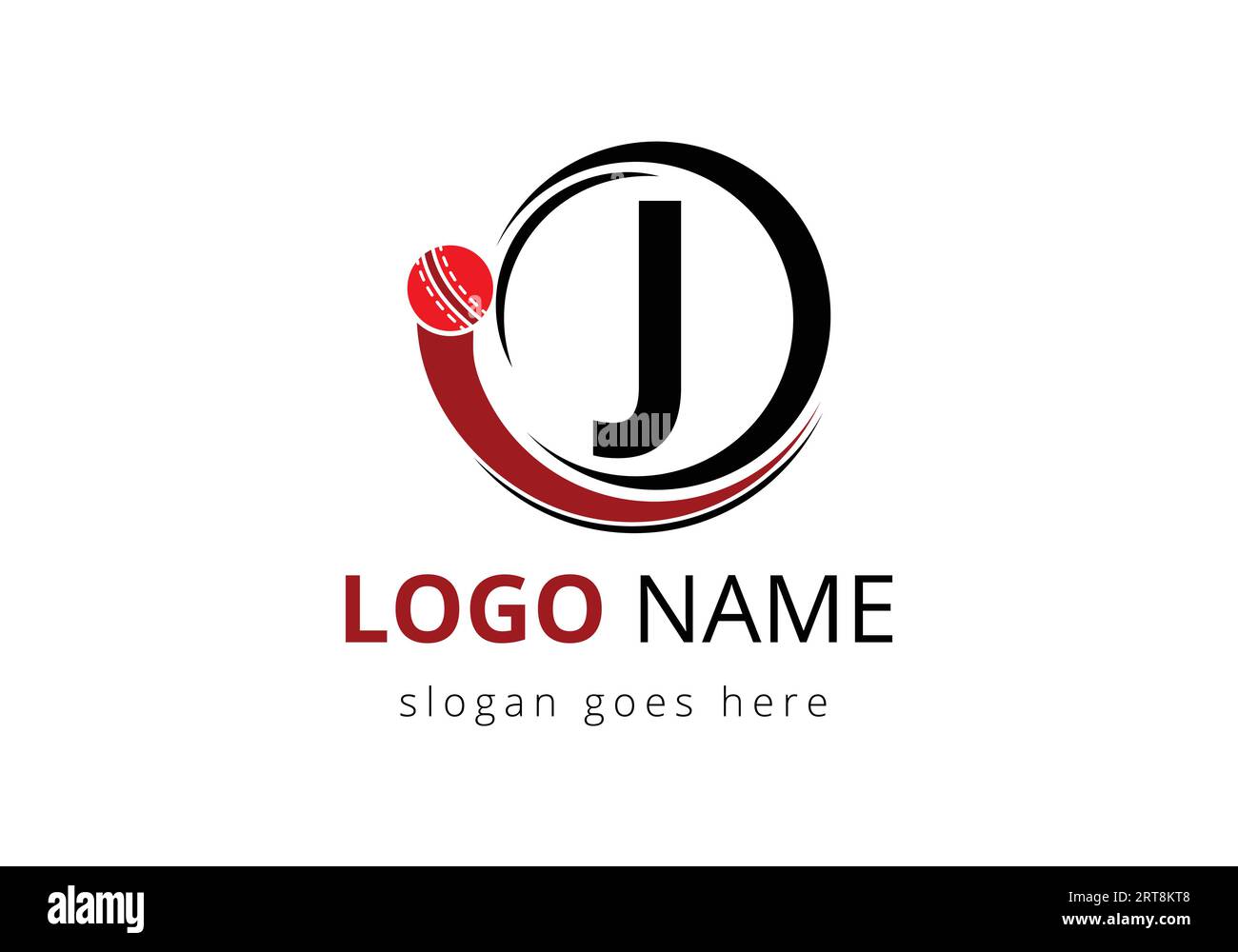 Letter J Cricket Logo Concept With Moving Cricket Ball Icon. For ...