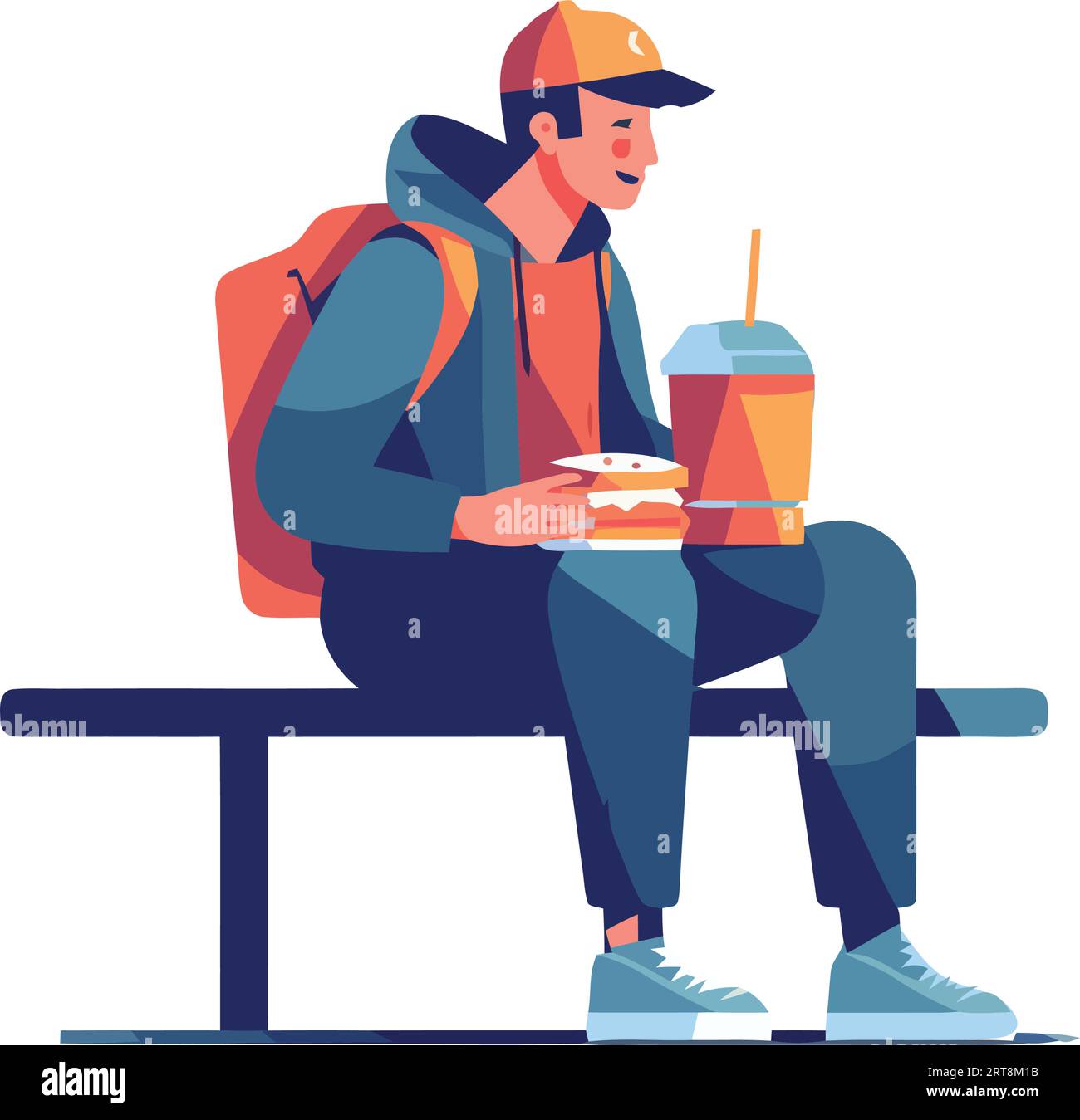 Eating outdoors bench Stock Vector Images - Alamy