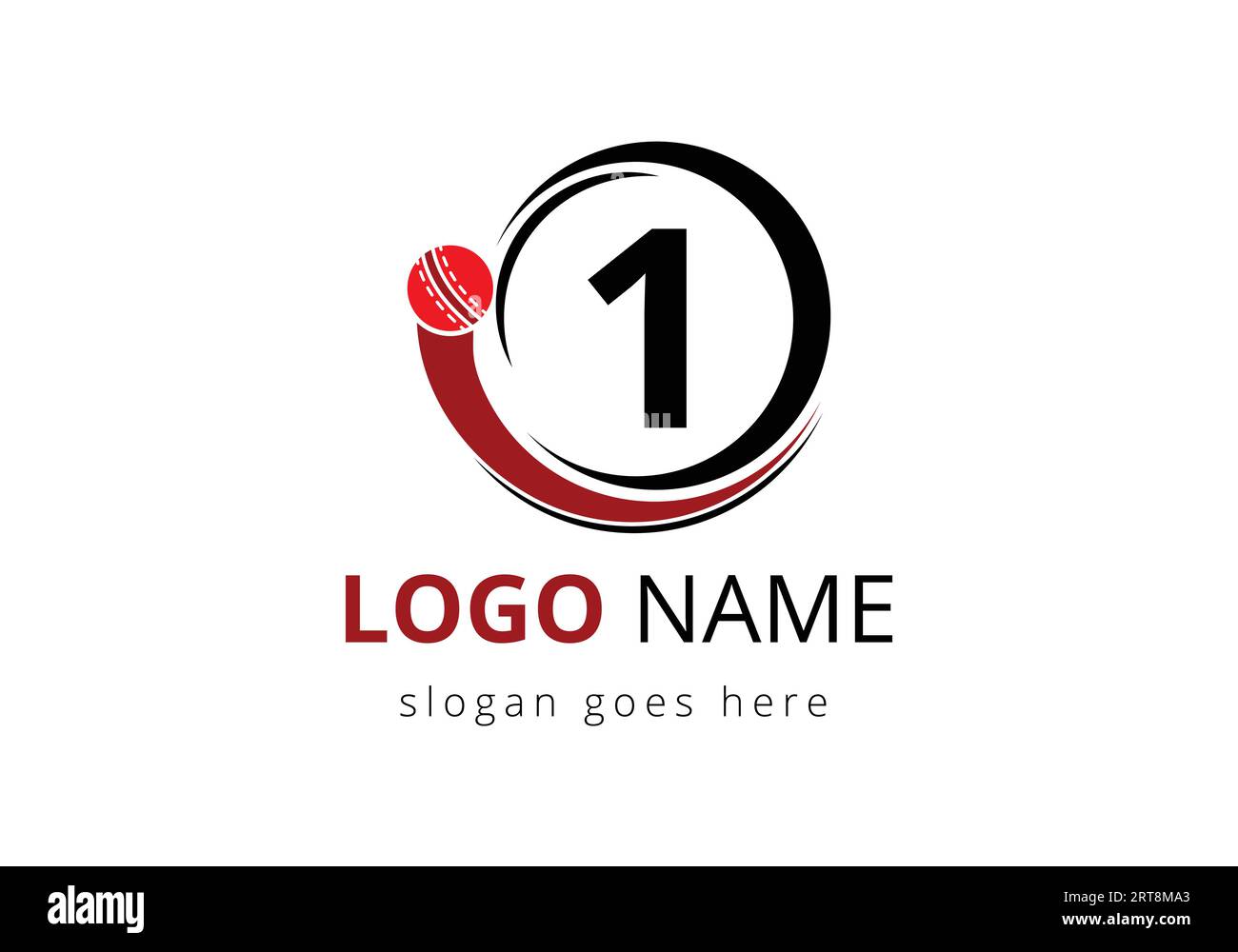 Letter 1 Cricket Logo Concept With Moving Cricket Ball Icon. For ...