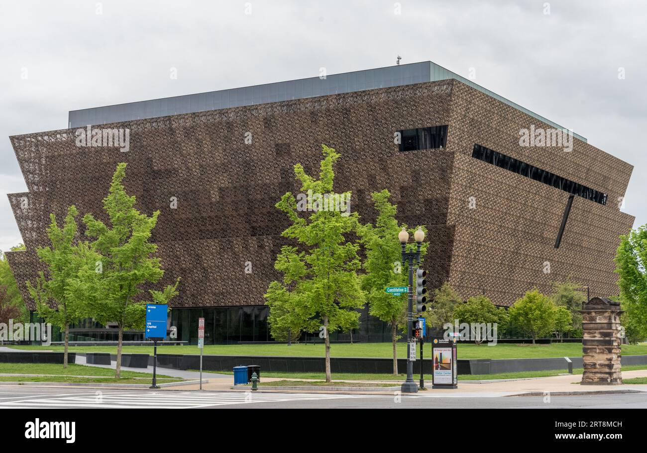 Exterior of the African American Museum on the mall in Washington DC ...