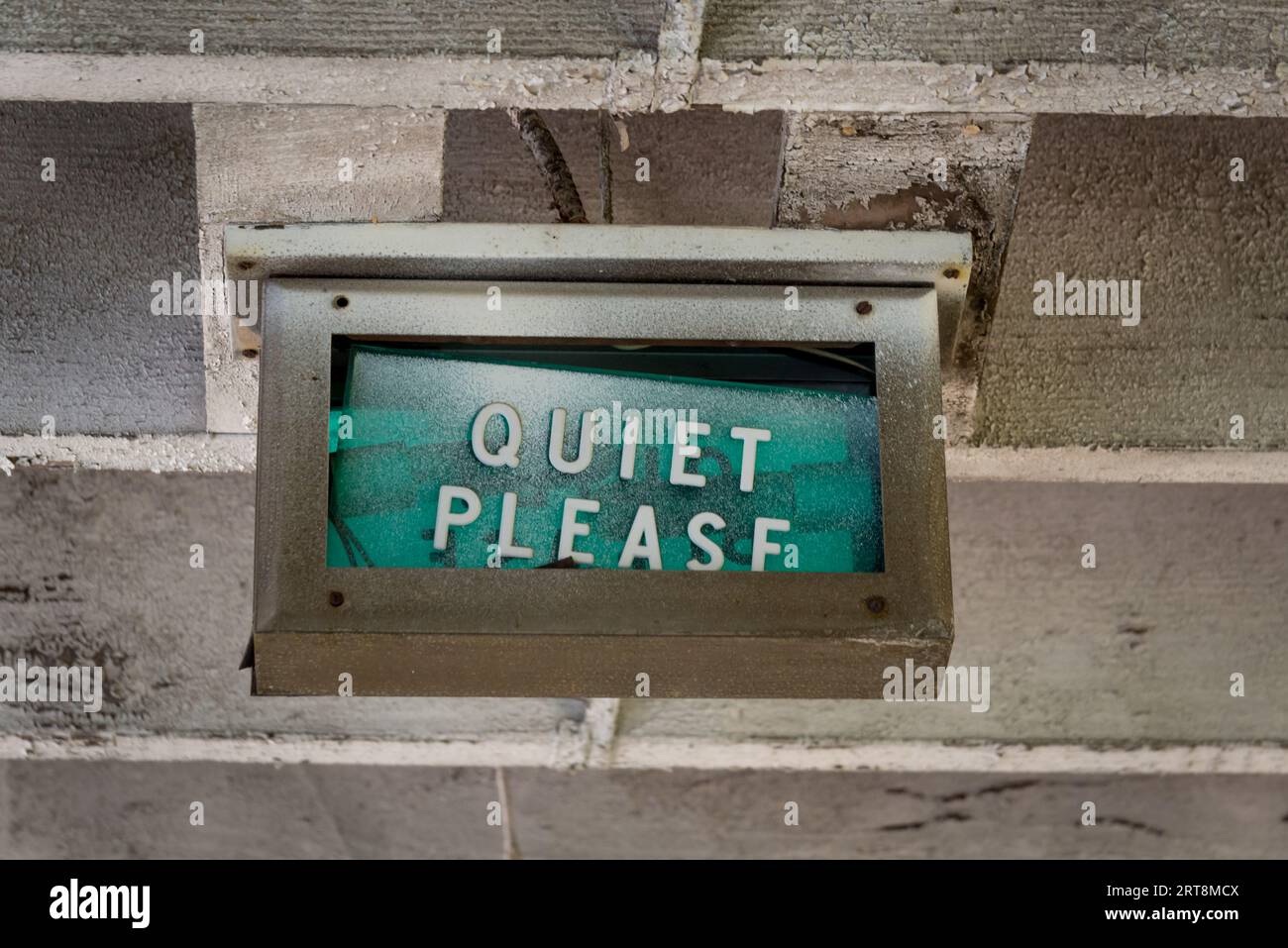 A "Quiet Please" sign in the abandoned Carter Barron theater in ...