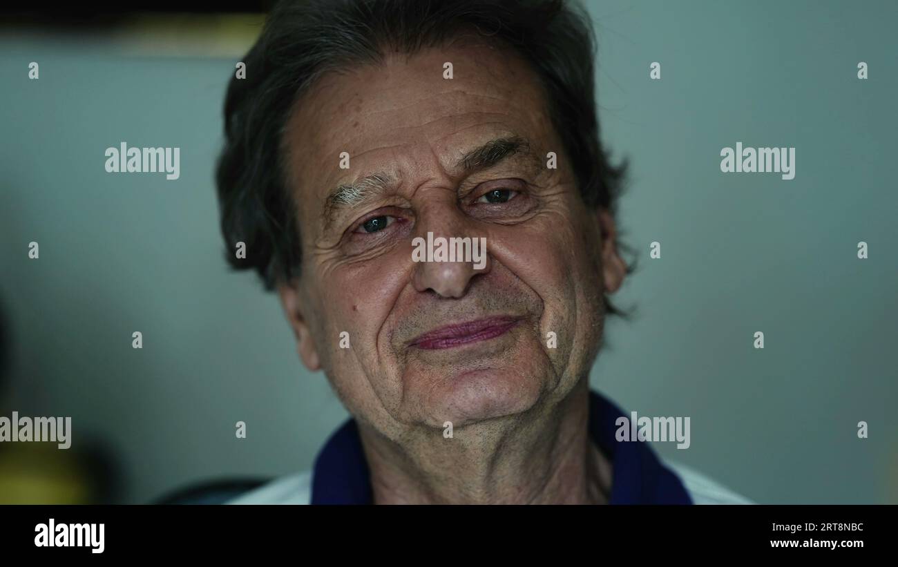 Portrait Of A Happy Senior Man Close Up Face Elderly Caucasian Person