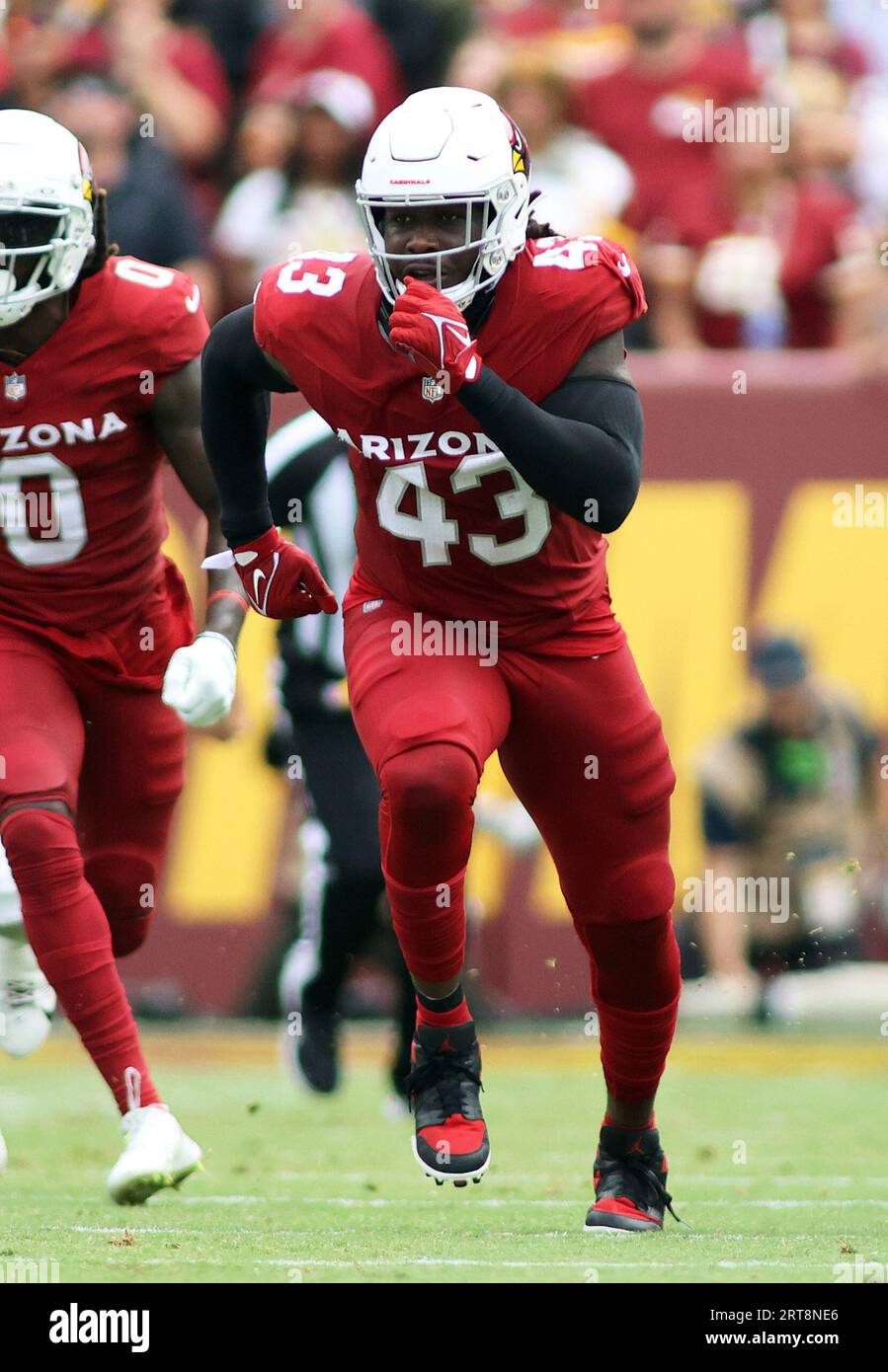 Arizona Cardinals linebacker Jesse Luketa (43) runs during an NFL ...