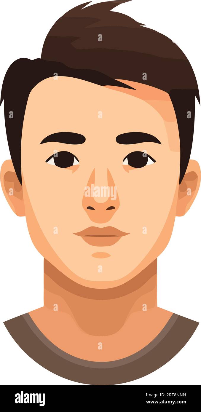 One person smiling, vector portrait illustration design Stock Vector ...
