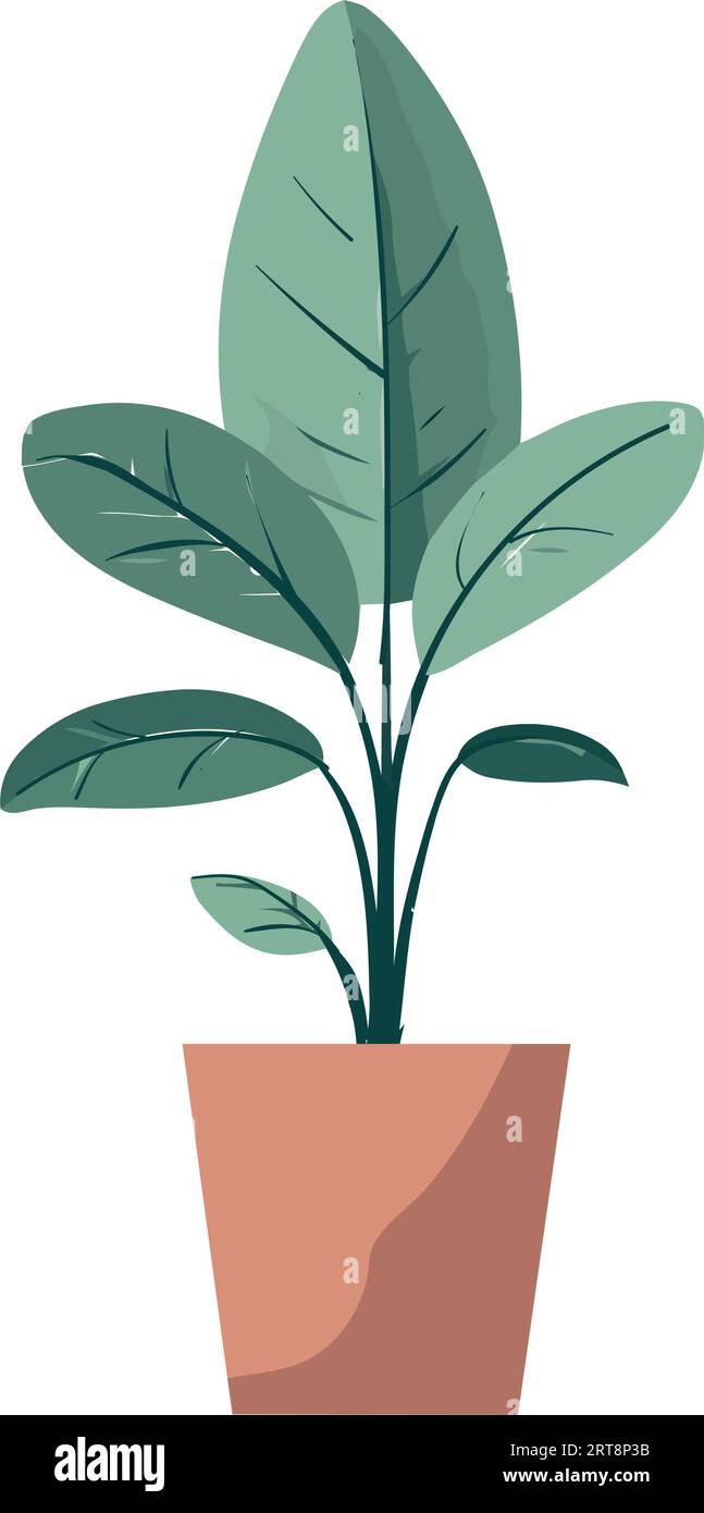 Green leaf symbolizes nature growth houseplant Stock Vector Image & Art ...