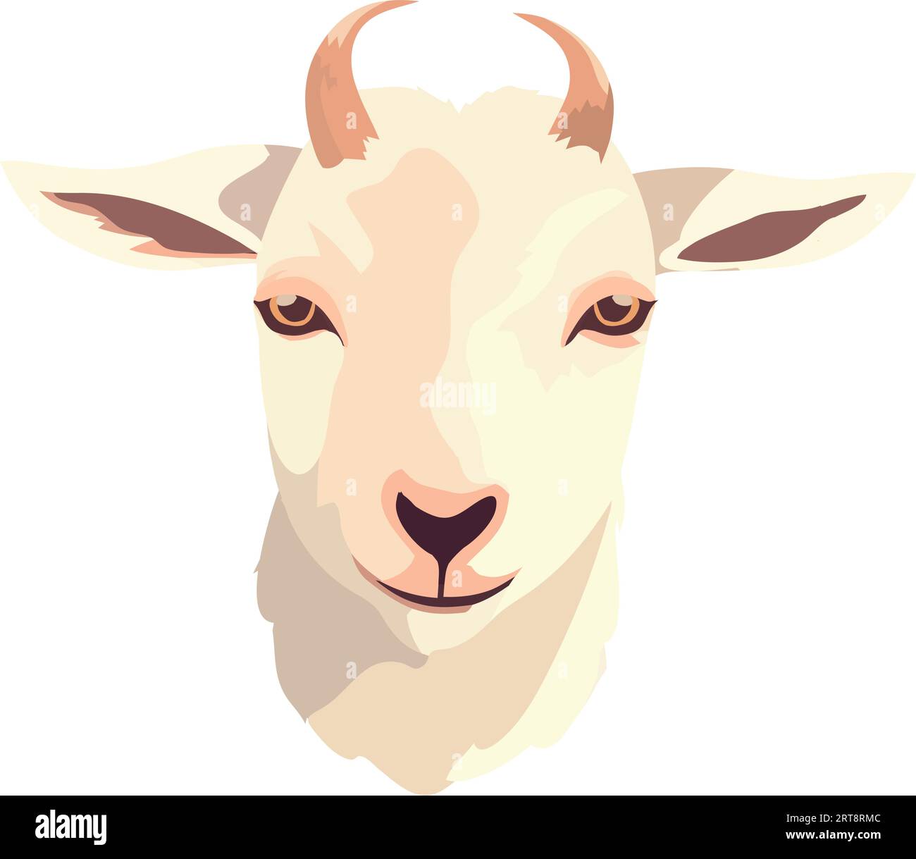 Cute goat grazing on a farm, nature illustration Stock Vector Image ...