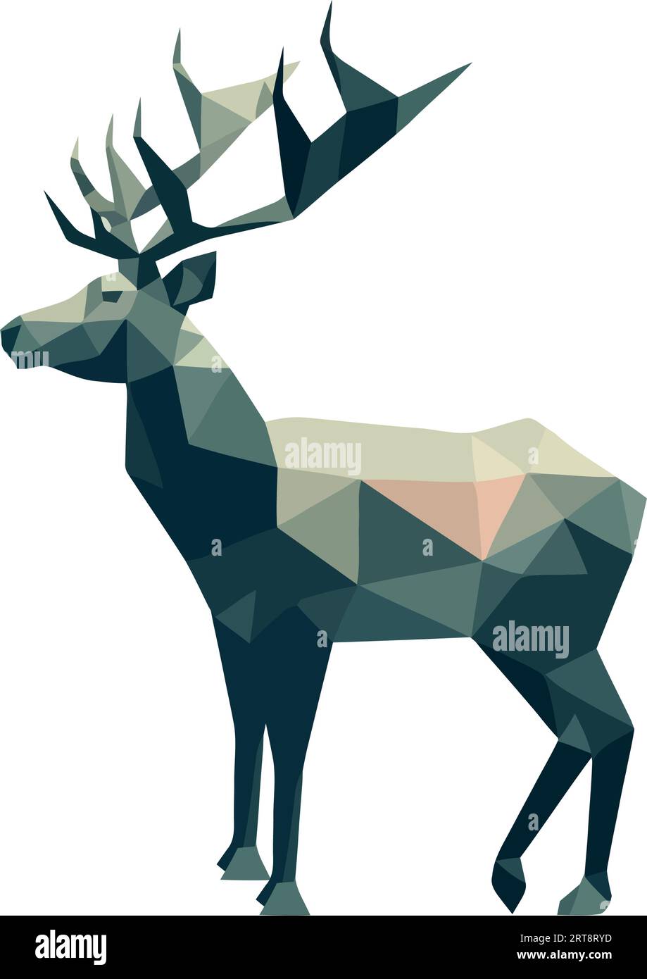 Abstract deer silhouette in low poly design, isolated Stock Vector ...