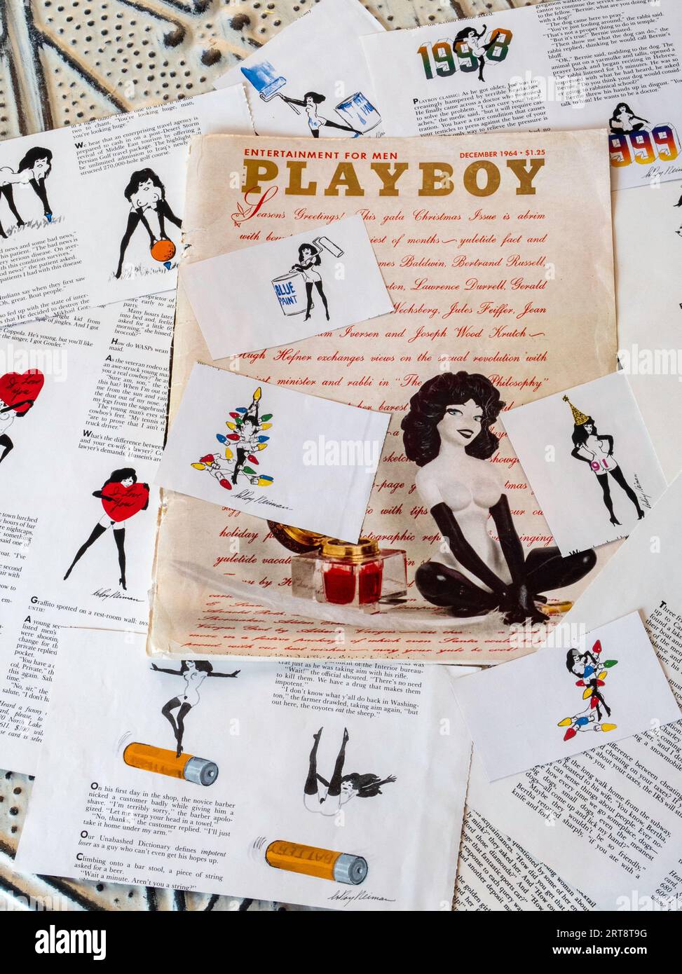 Vintage 1973 Playboy Magazine Femlins illustrated by LeRoy Neiman, USA ...
