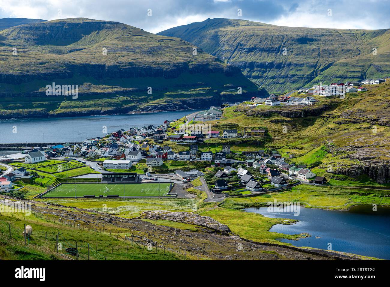 Eidi village, Eysturoy Island, Faroe Islands Stock Photo - Alamy