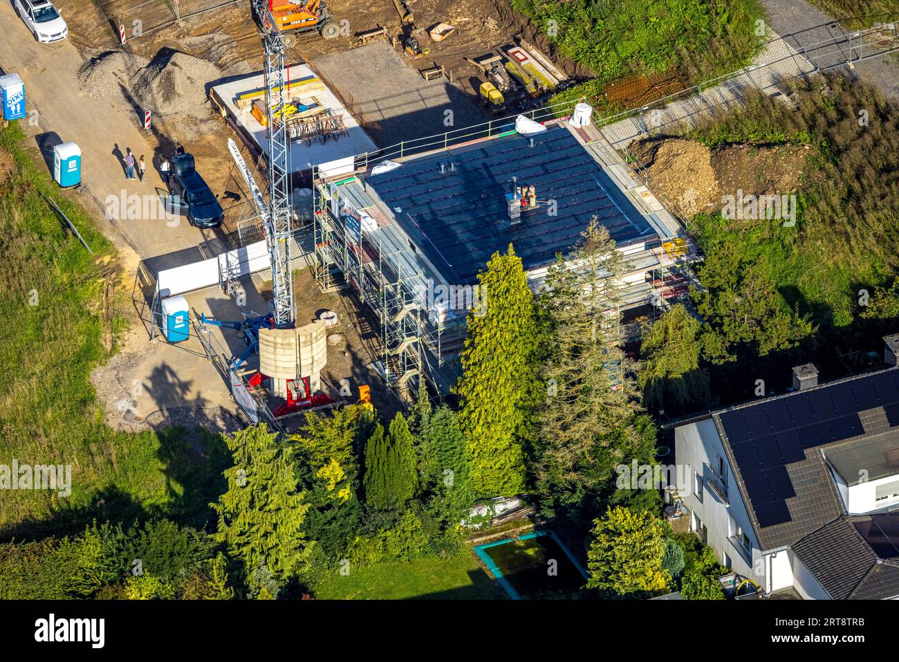Construction site with new building im langen lohe hi-res stock ...