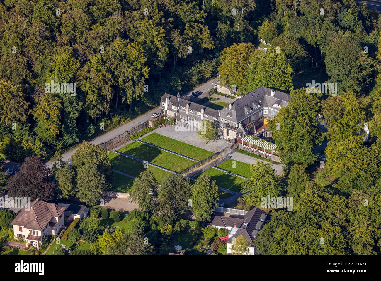 Aerial view, Hohenhof - Art Nouveau Villa of the Osthaus Museum, Emst ...