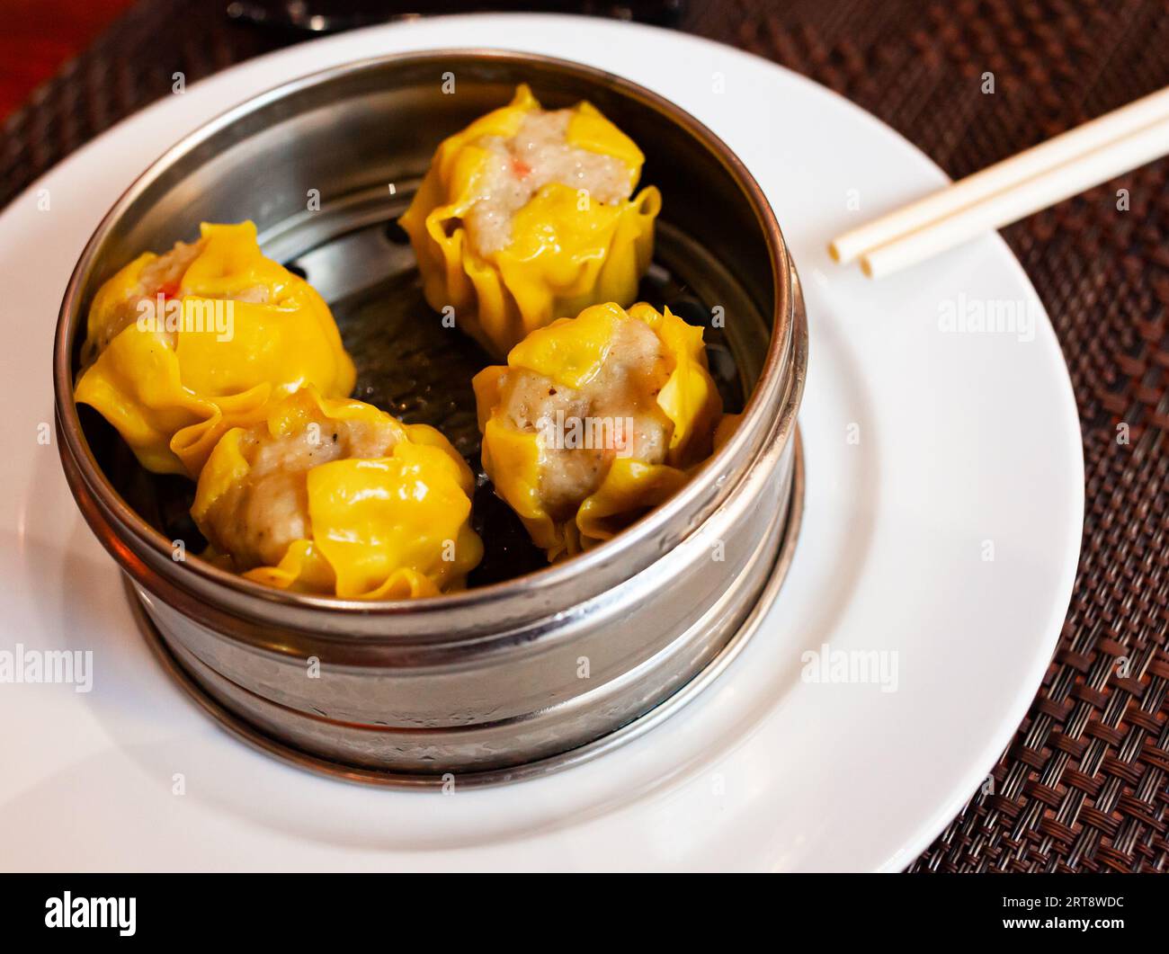 Chinese dish - dumplings shumai with soy sauce Stock Photo - Alamy
