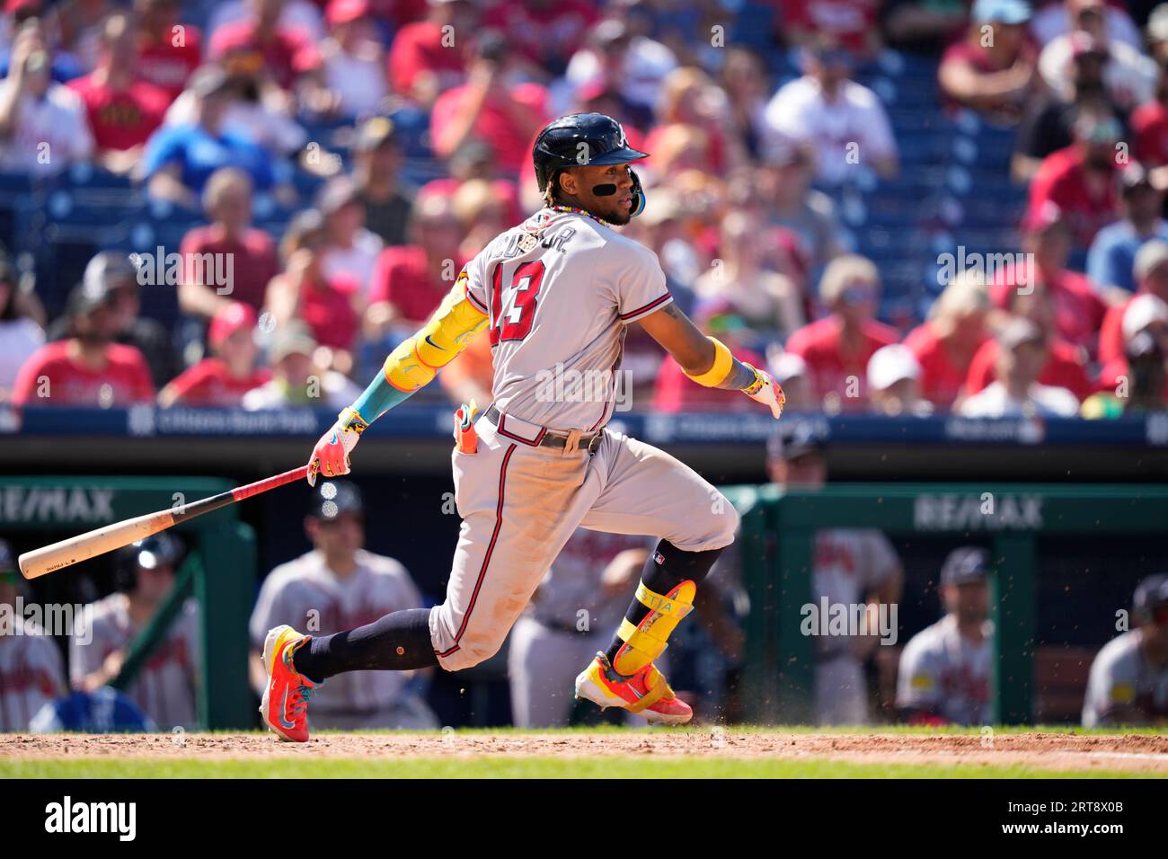 Atlanta Braves' Ronald Acuna Jr. plays during the first baseball game ...
