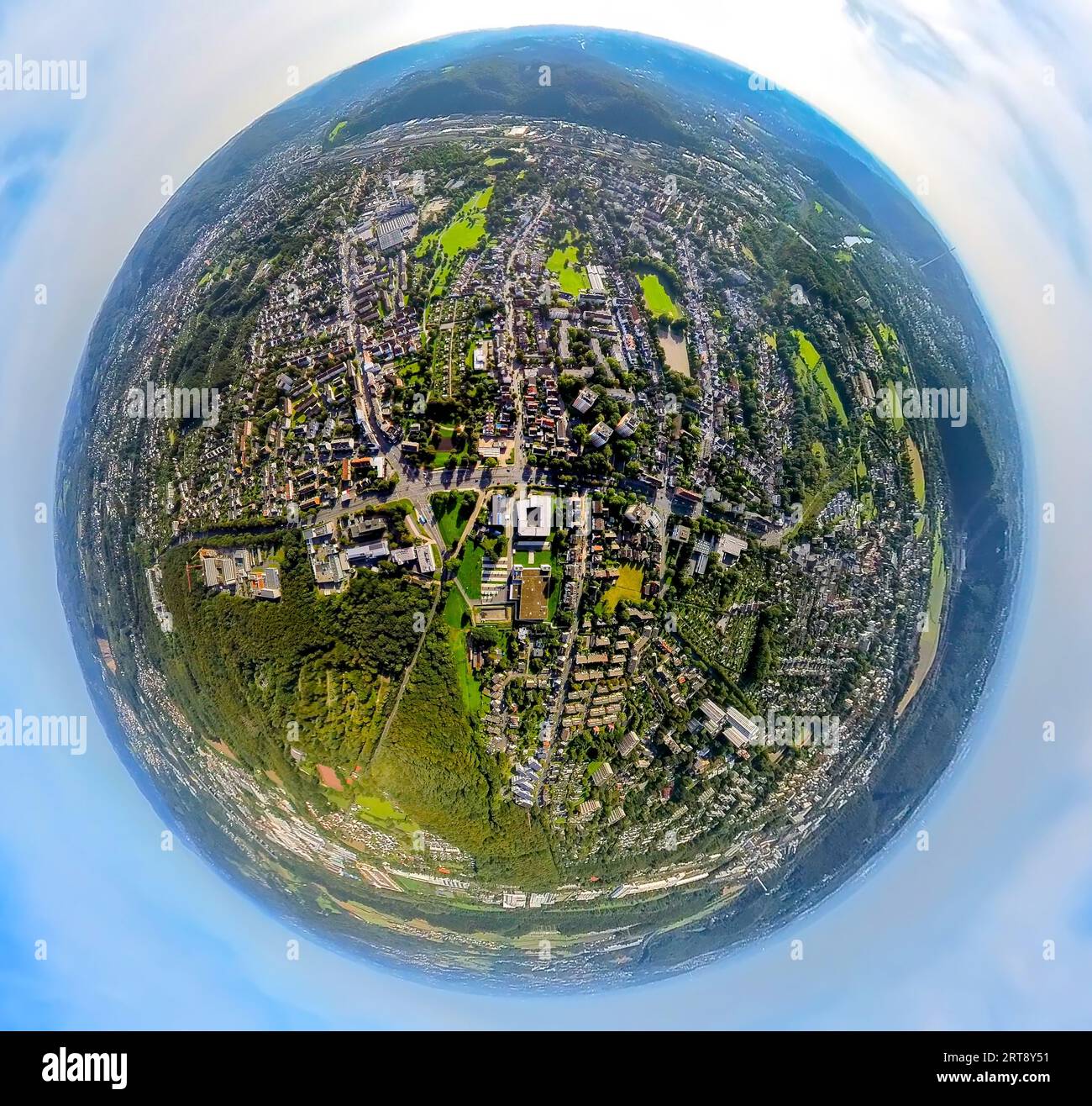 Aerial view, city view Boele district, Hagener Straße and district ...