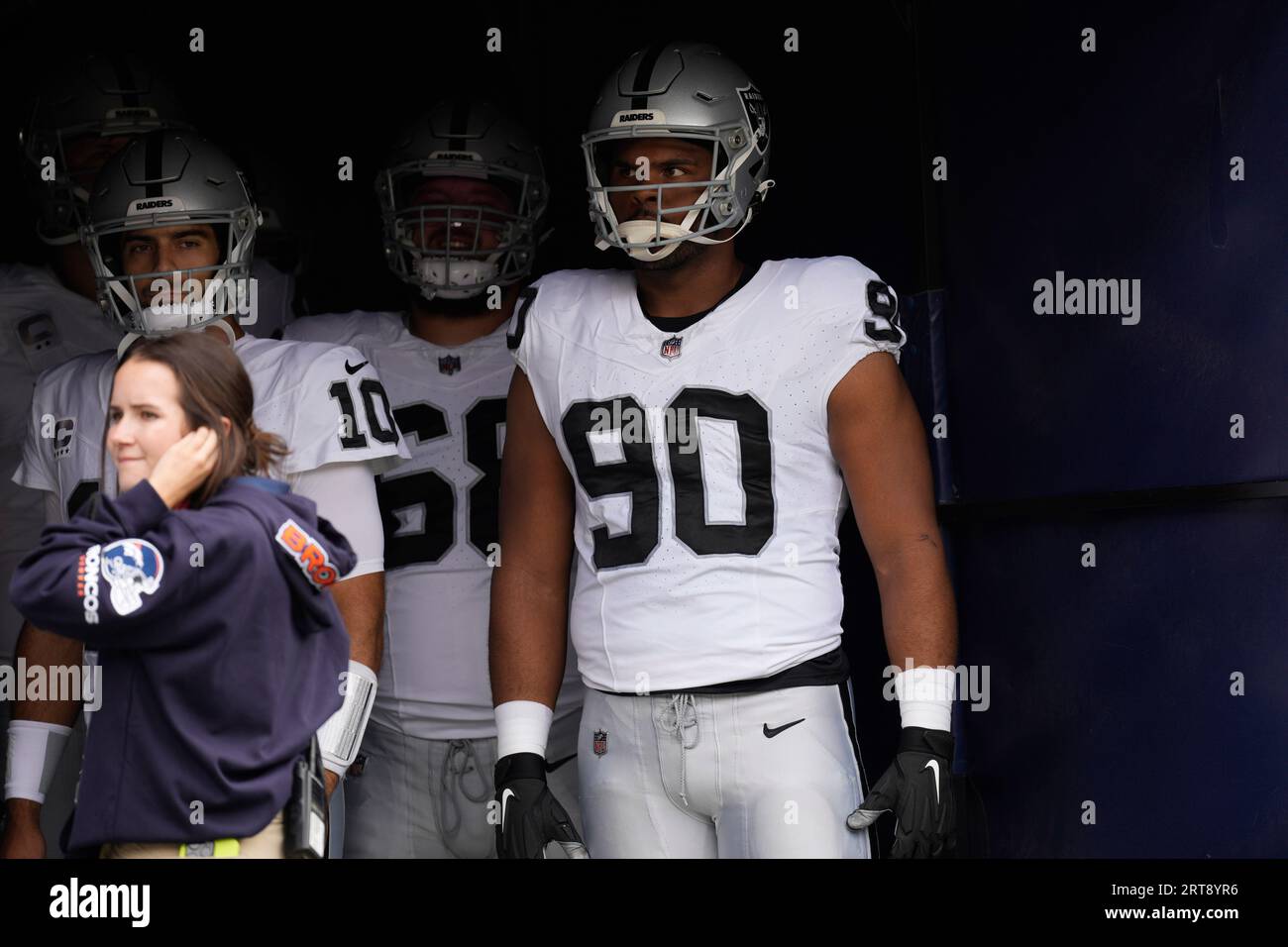 Las Vegas Raiders defensive tackle Jerry Tillery (90) in the first half ...