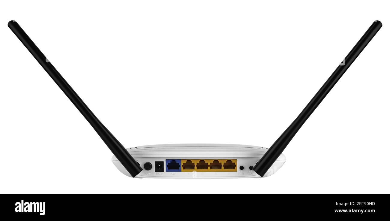 Wi-Fi network router on a white background in isolation Stock Photo - Alamy