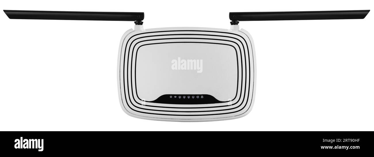 Wi-Fi network router on a white background in isolation Stock Photo - Alamy