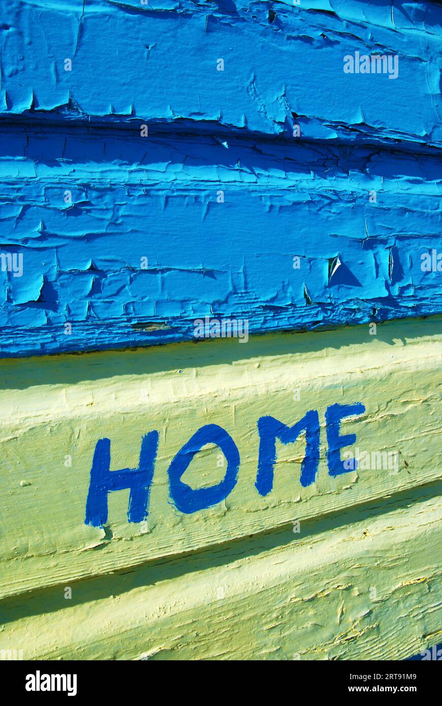 Home painted on a Beach Hut, Small Hope Beach, Shanklin, Isle of Wight ...