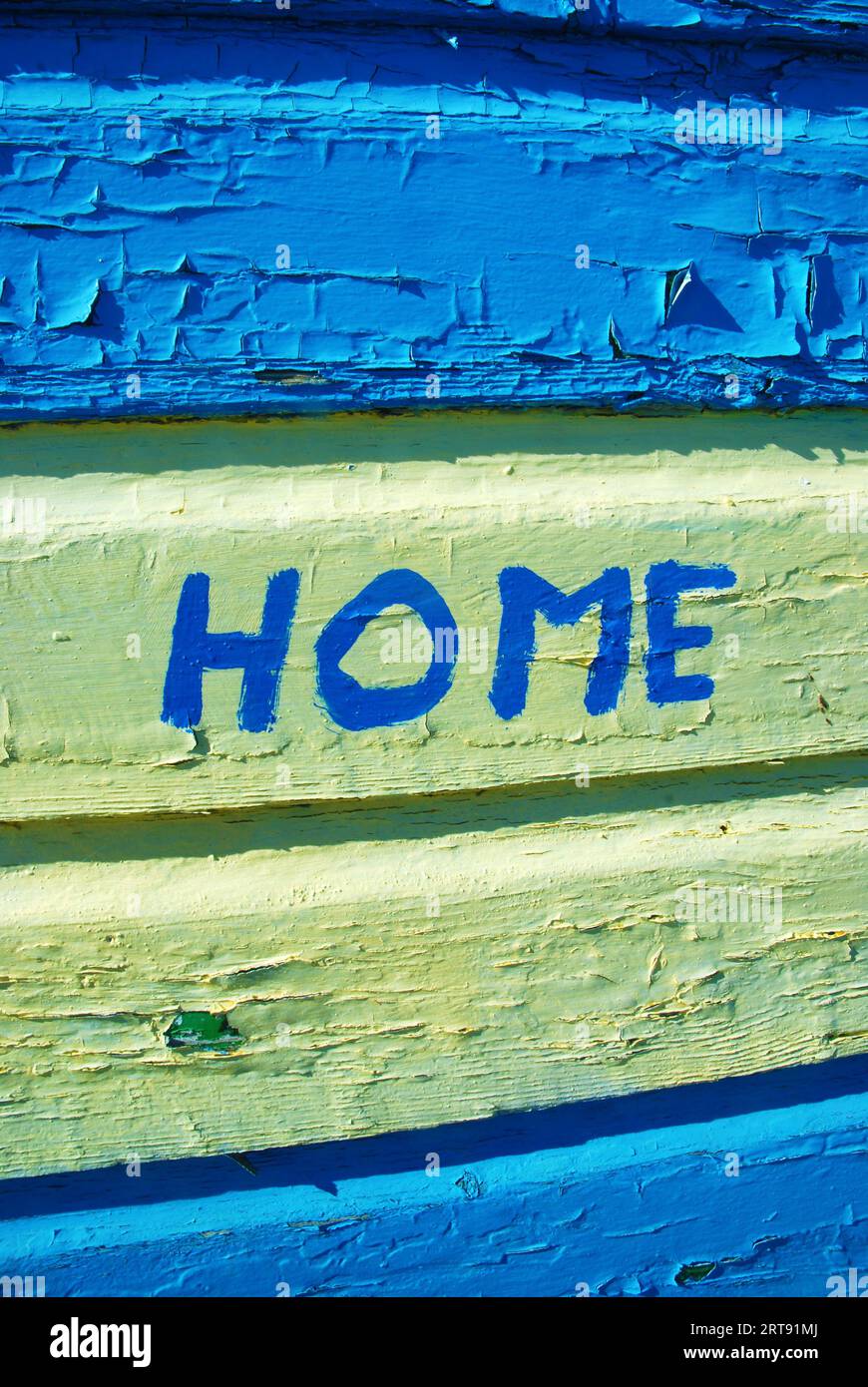 Home painted on a Beach Hut, Small Hope Beach, Shanklin, Isle of Wight ...