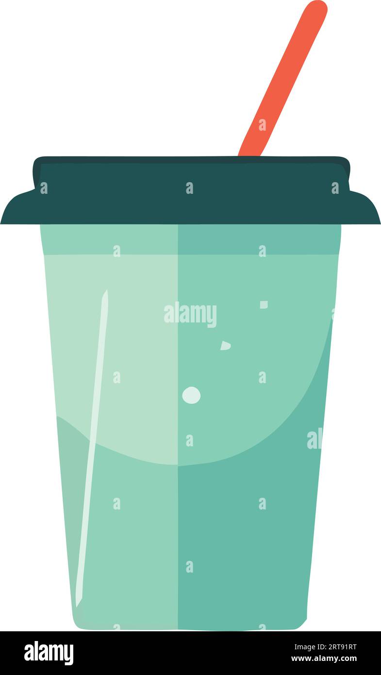 Plastic container with drink, summer symbol isolated Stock Vector Image ...