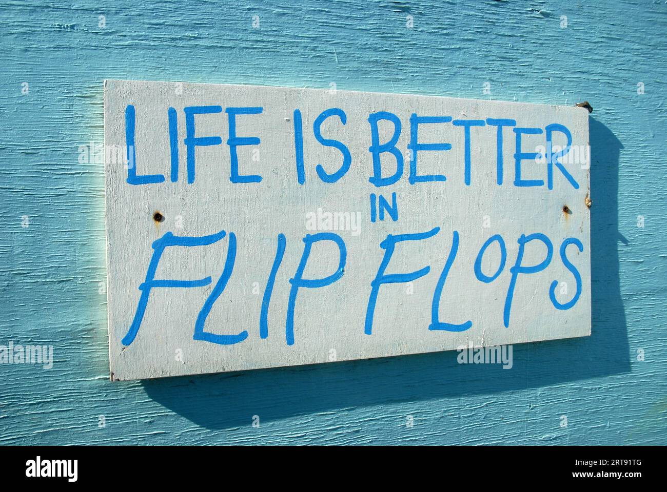 Life is better in Flip Flops Sign, Beach Huts, Small Hope Beach ...