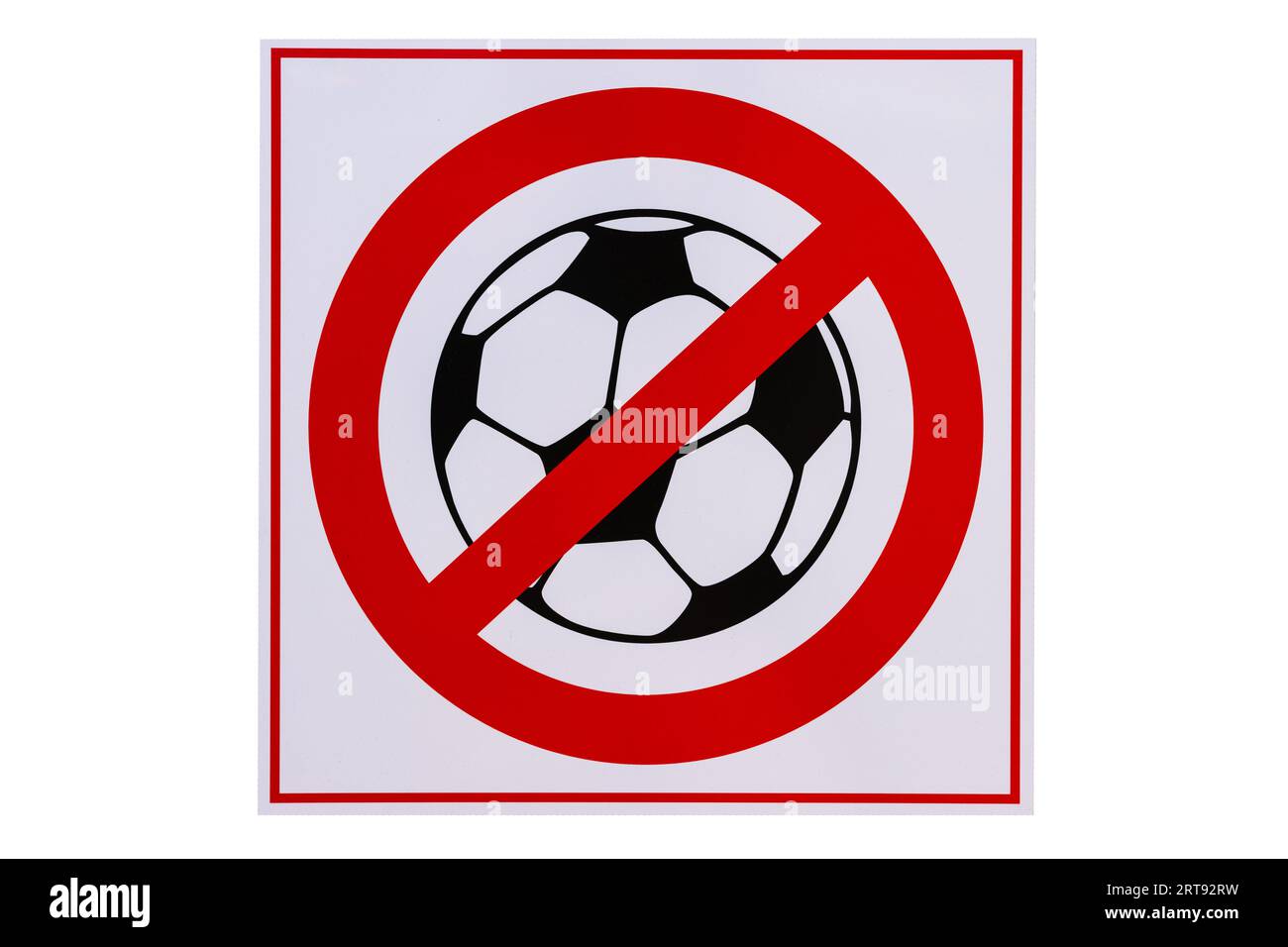 the sign is forbidden to play the ball isolated on a white , the sign ...