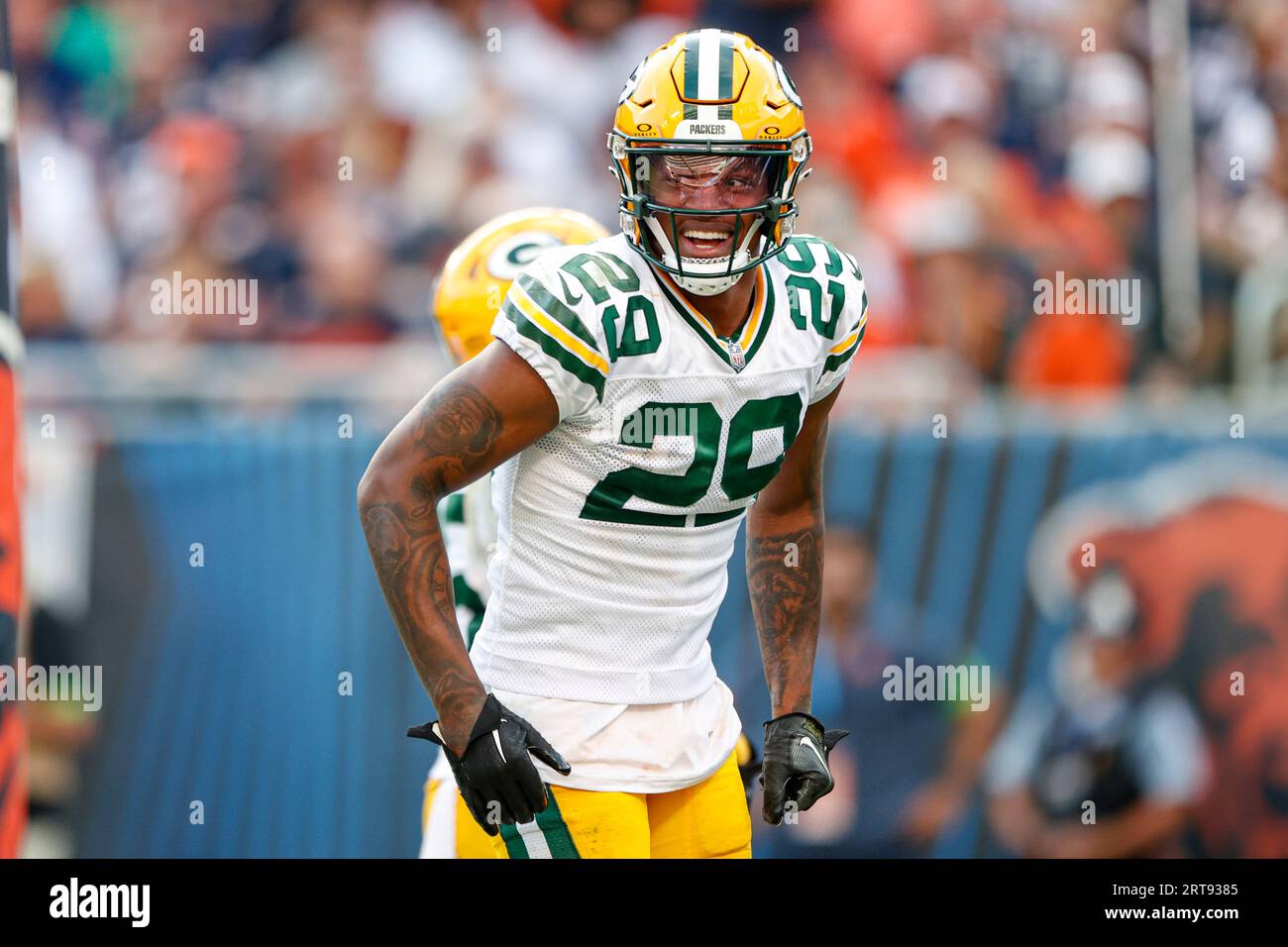 Green Bay Packers cornerback Rasul Douglas (29) reacts during the ...