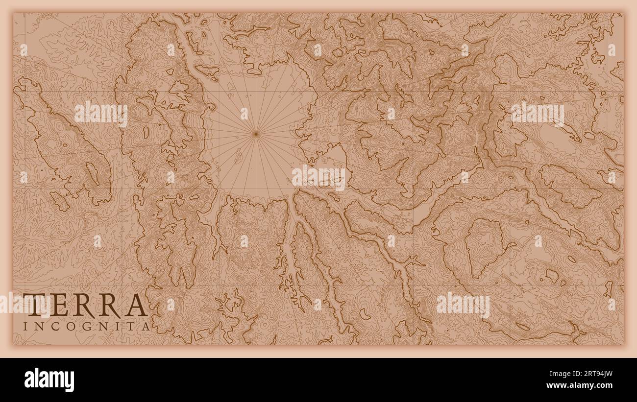 Ancient abstract earth relief old map. Generated conceptual vector ...