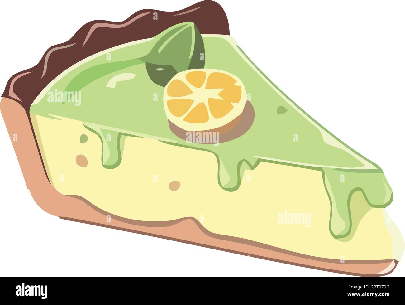 Sweet dessert meal with lemon cream slice Stock Vector Image & Art - Alamy