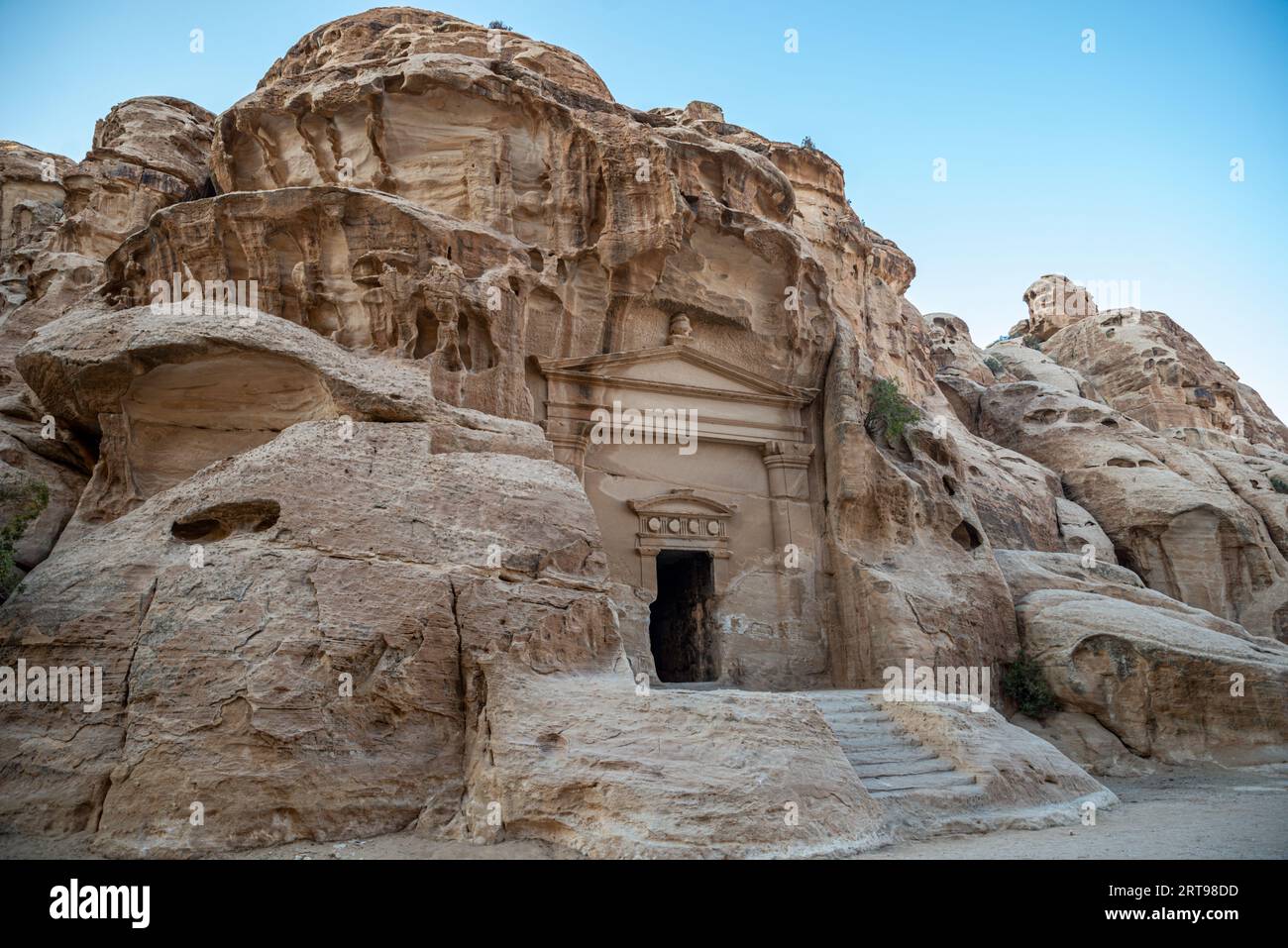 Nabatean rock-cut tomb at the entrance of Little Petra (Siq al-Barid ...