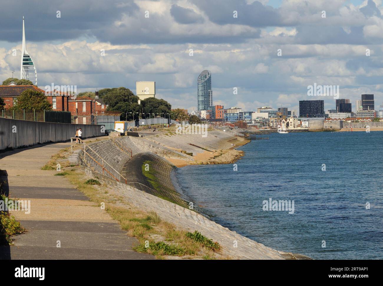 HASLAR WALL, GOSPORT AND THE LIPSTICK TOWER,., PORTSMOUTH. PIC MIKE ...