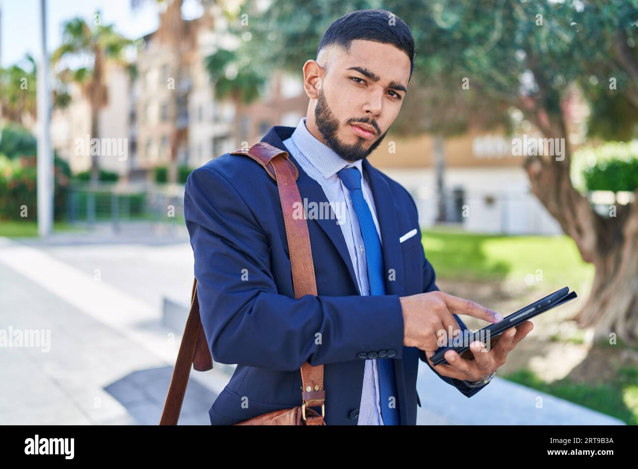 Employee using touchpad green screen hi-res stock photography and ...