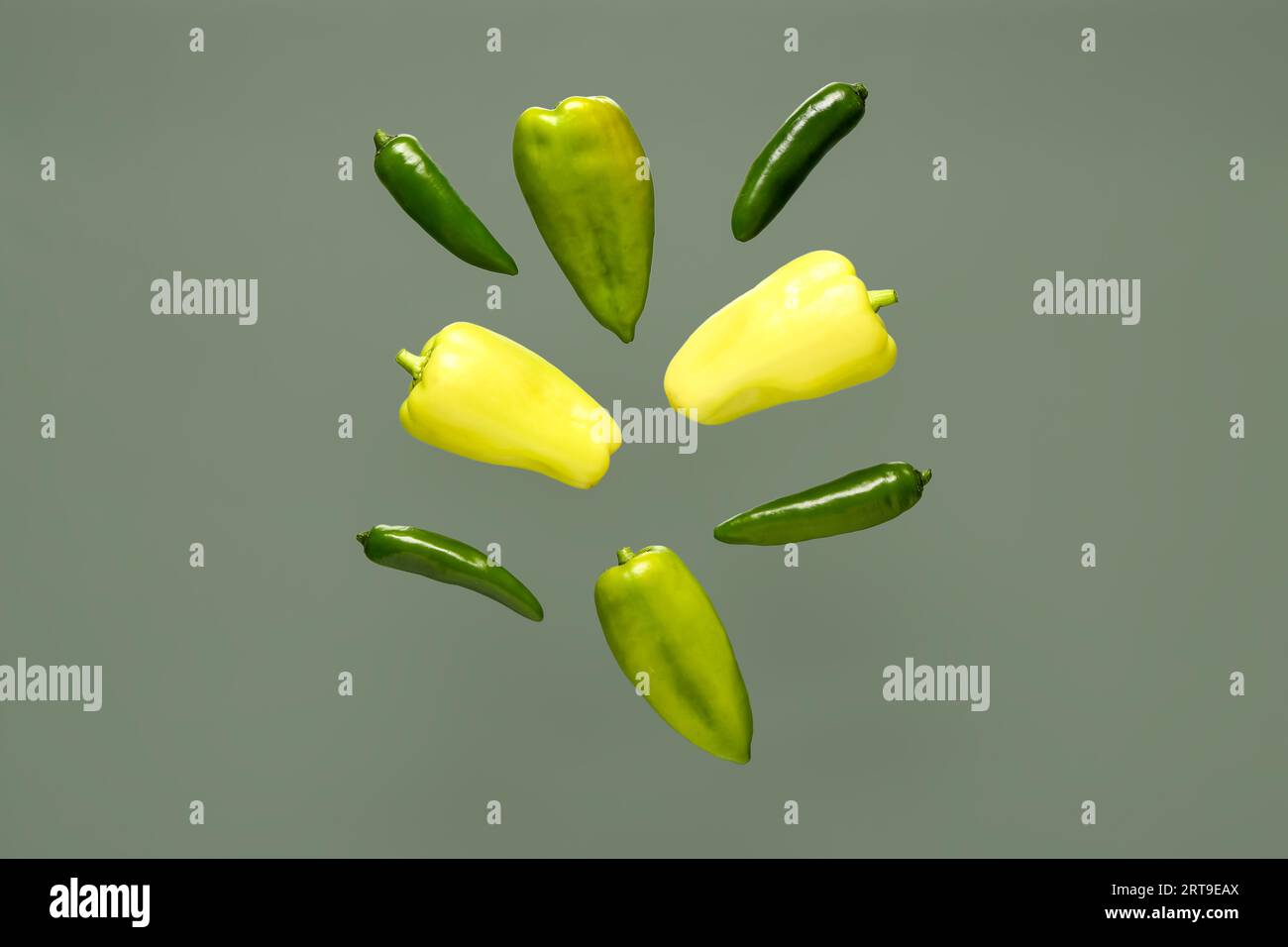 Fresh flying bell pepper on hi-res stock photography and images - Alamy