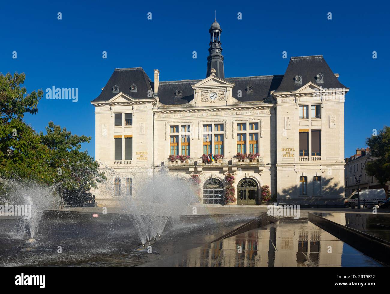 MONTLUCON, FRANCE - AUGUST 12, 2022: Summer landscape with a view of ...