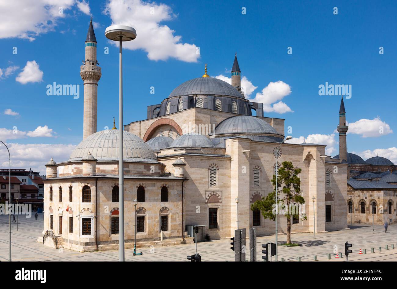Konya central square with Selimiye medieval Ottoman mosque Stock Photo ...