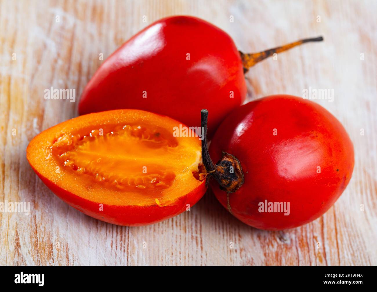 Fresh tamarillo fruits with chopped slices Stock Photo - Alamy