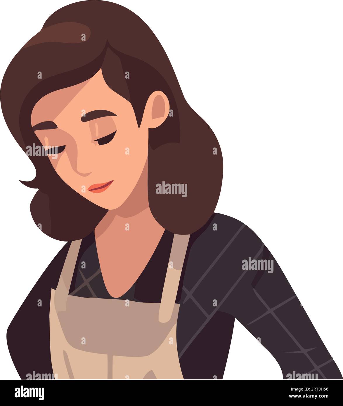 Smiling waitress holding sign, serving food Stock Vector Image & Art ...