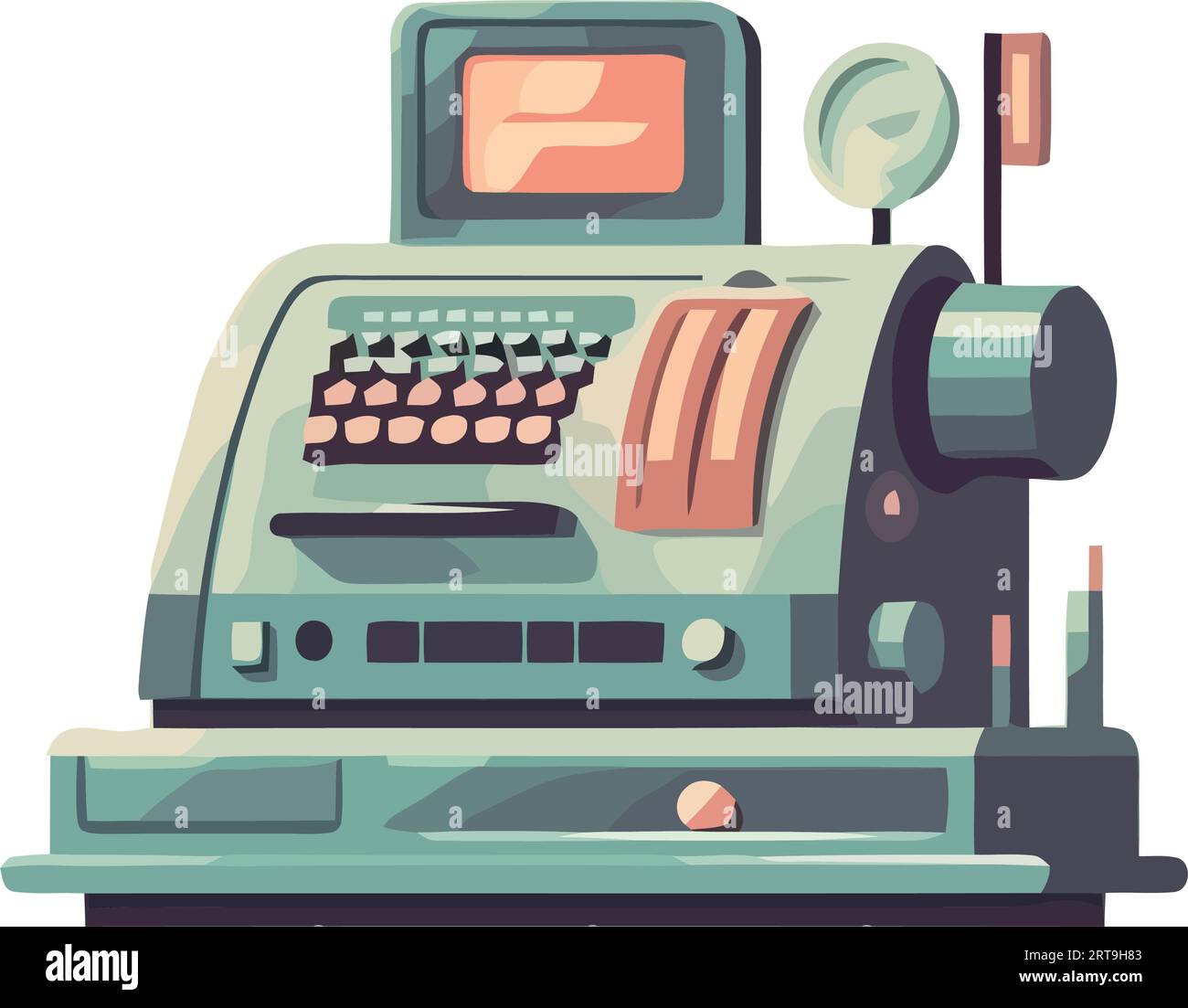 Cash register vintage Stock Vector Images - Alamy