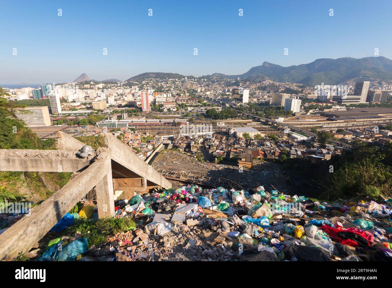 View of Rio de Janeiro City From Top of the Pile of Trash Stock Photo ...