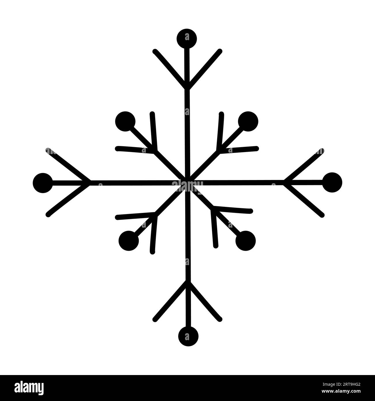 Ornate snowflake, doodle style flat vector outline illustration Stock ...