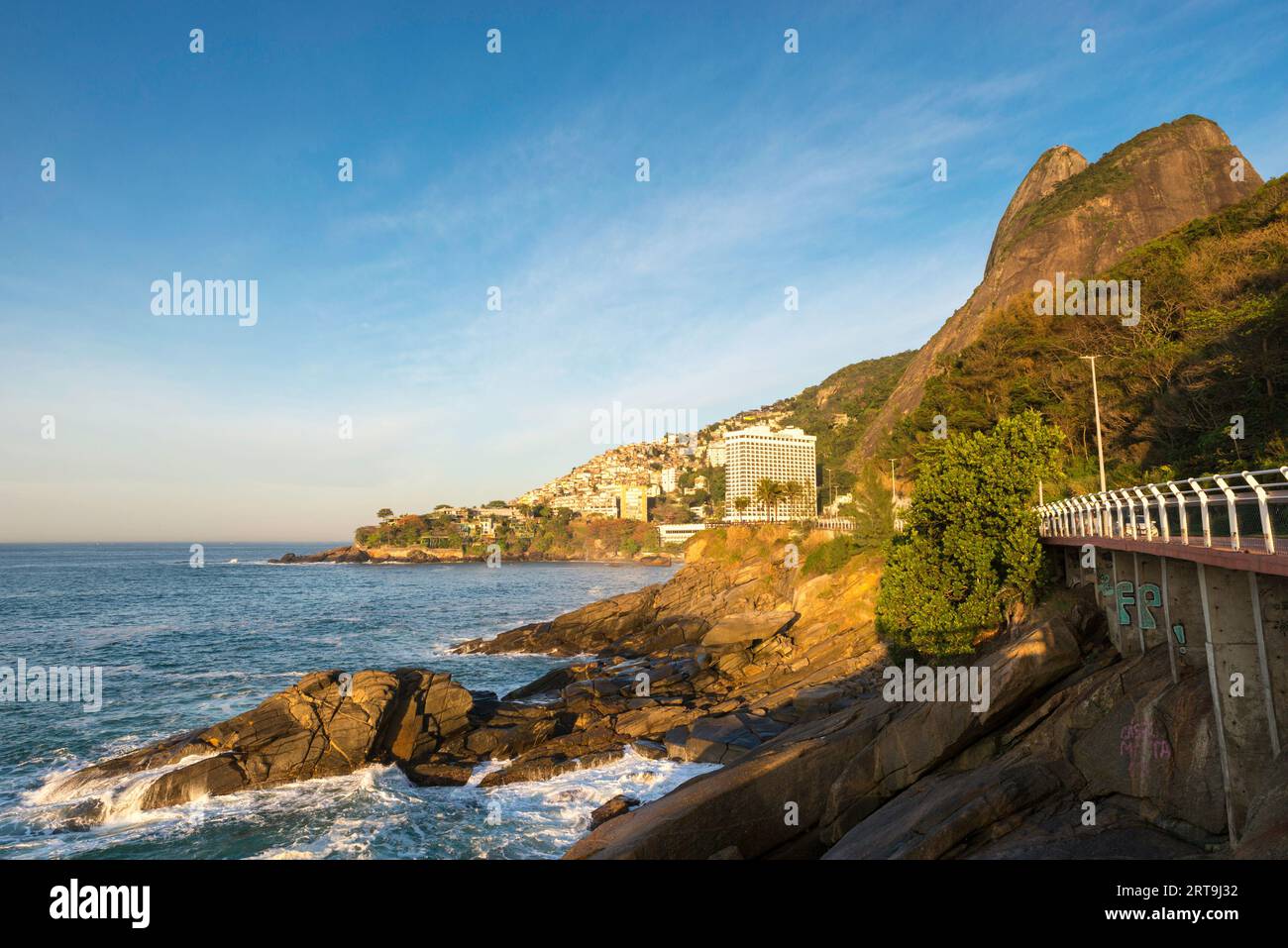 Scenic Coast of Rio de Janeiro With Vidigal Favela in the Horizon and ...