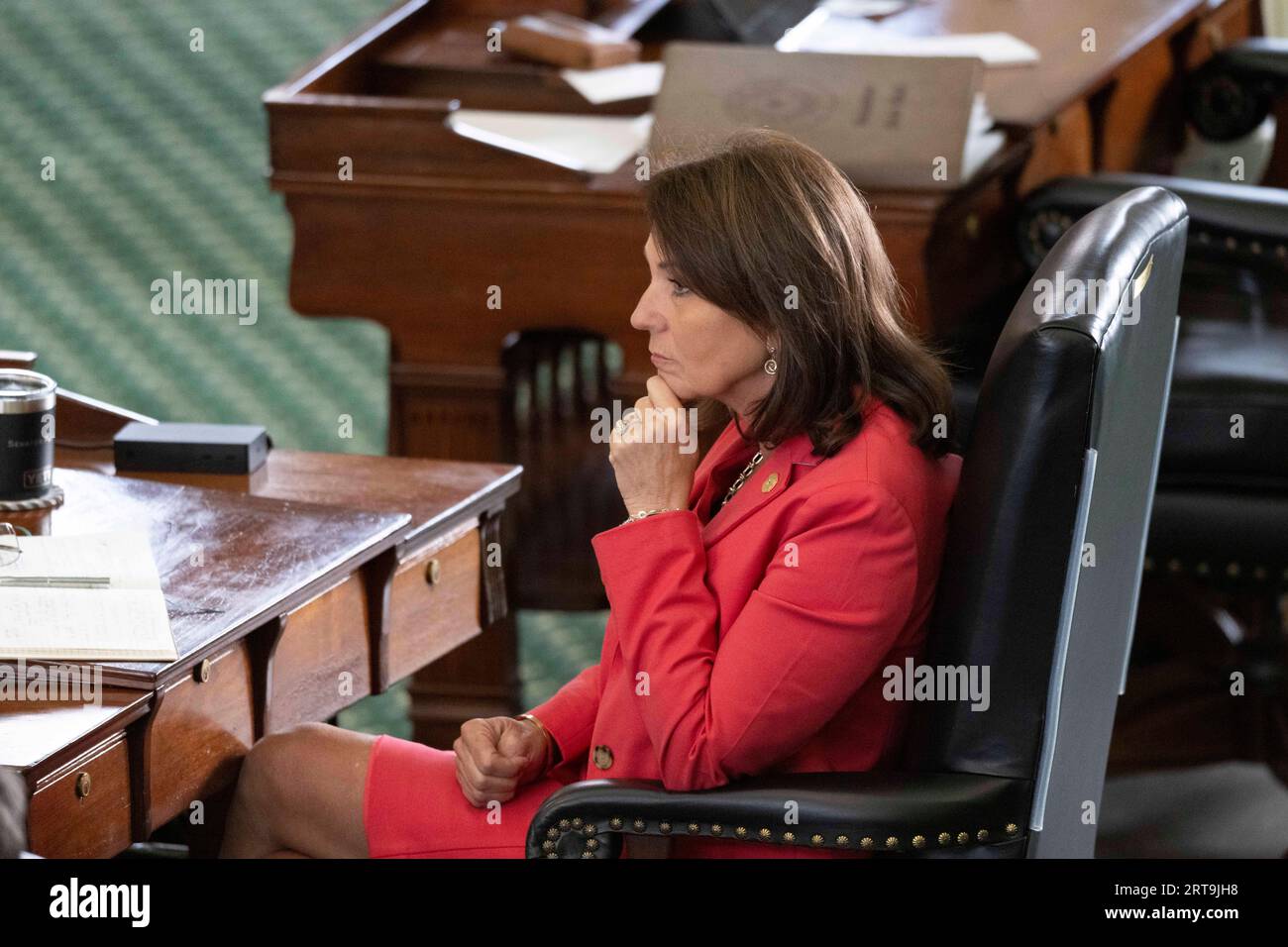 Angela paxton wearing red suit hi-res stock photography and images - Alamy