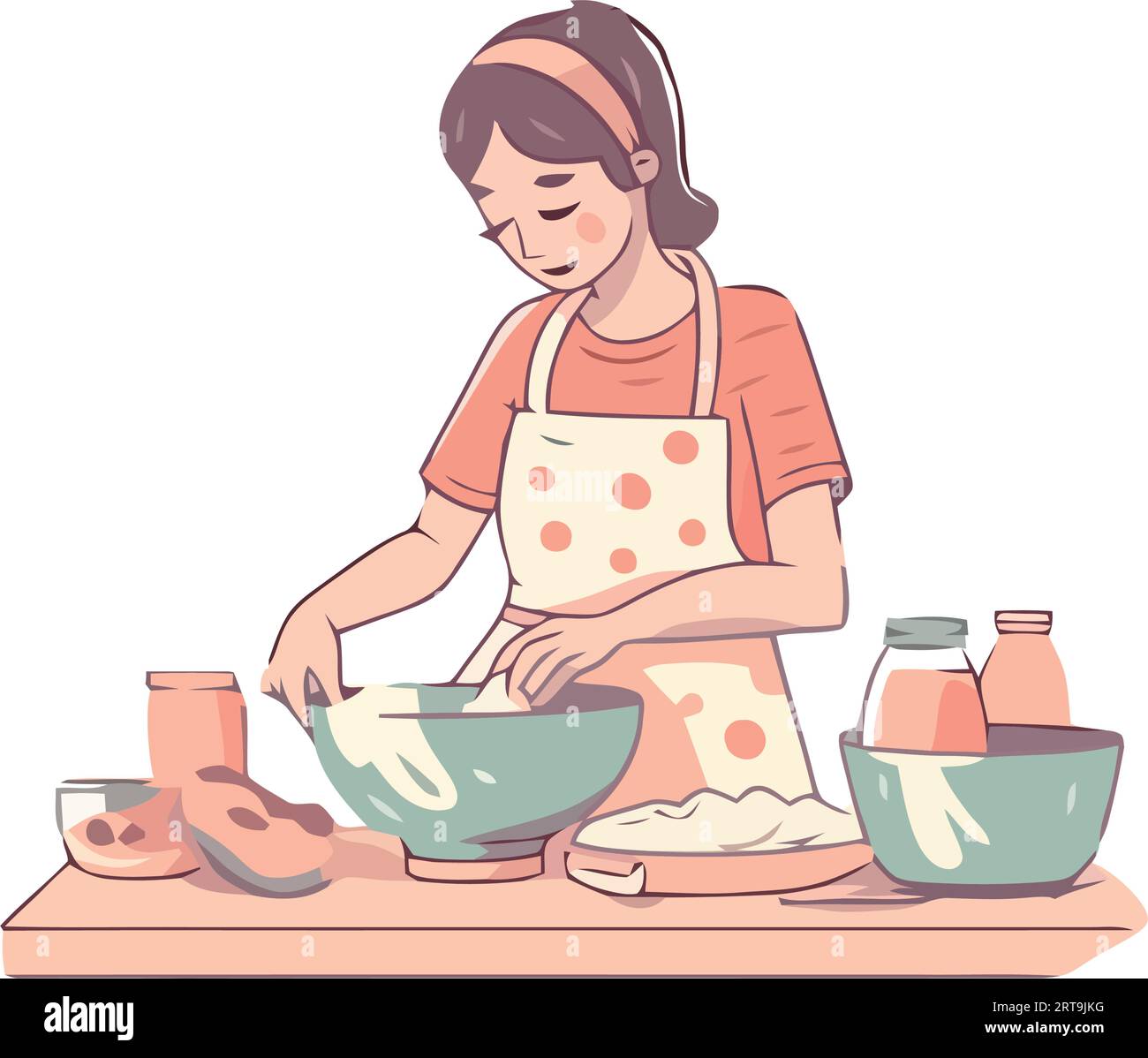 Cartoon baker woman smiling hi-res stock photography and images - Alamy