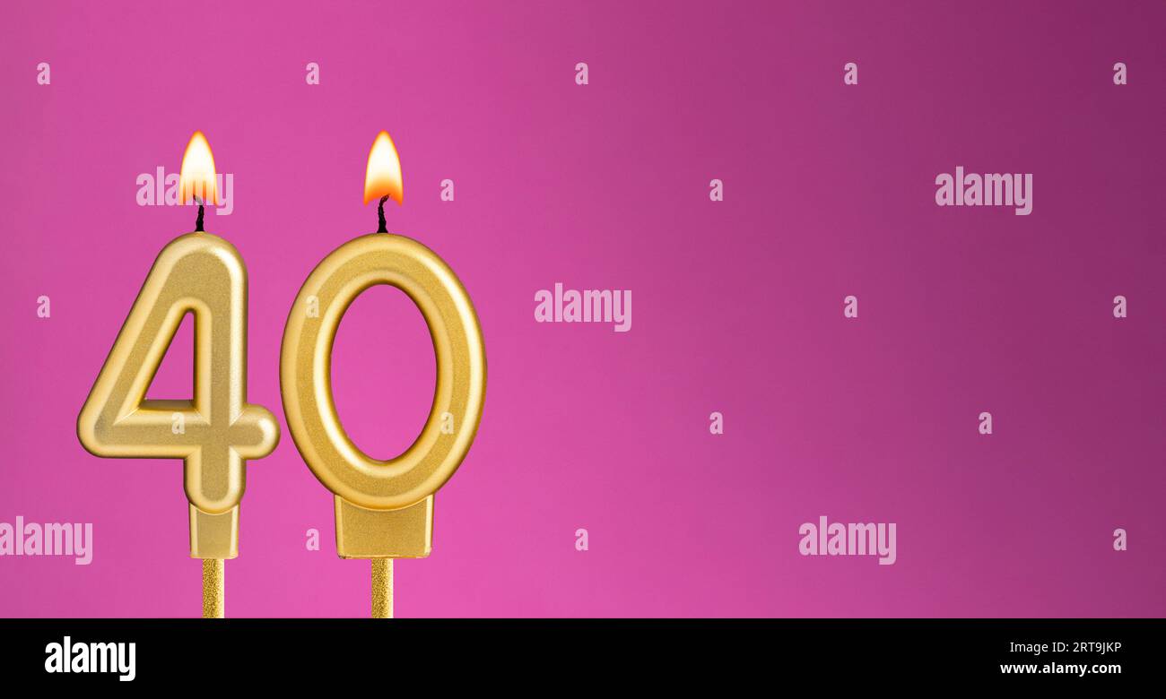 Birthday candle number 40 flame hi-res stock photography and images - Alamy