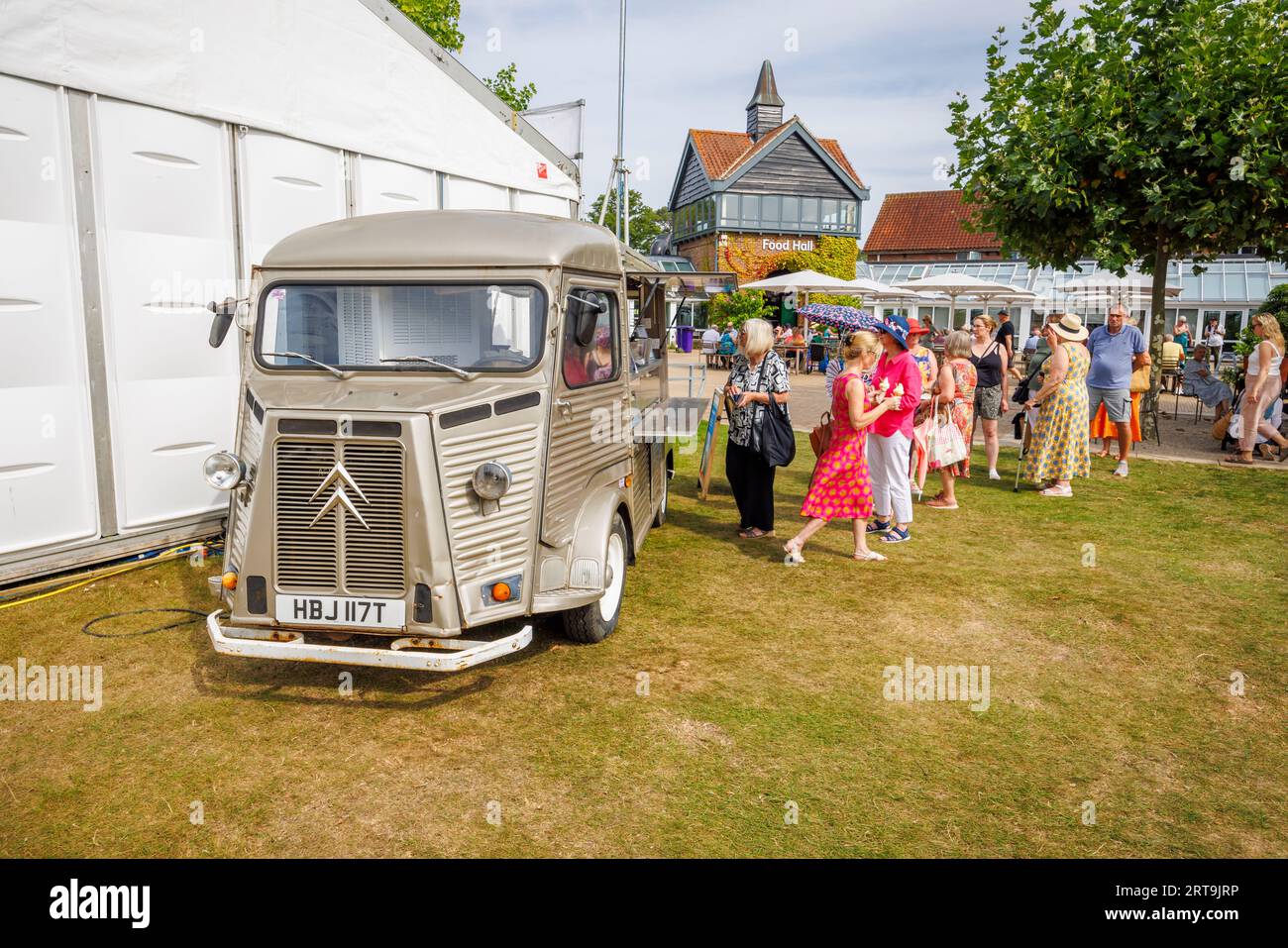 Vintage Citroen mobile ice-cream van and snack bar at the RHS Wisley ...