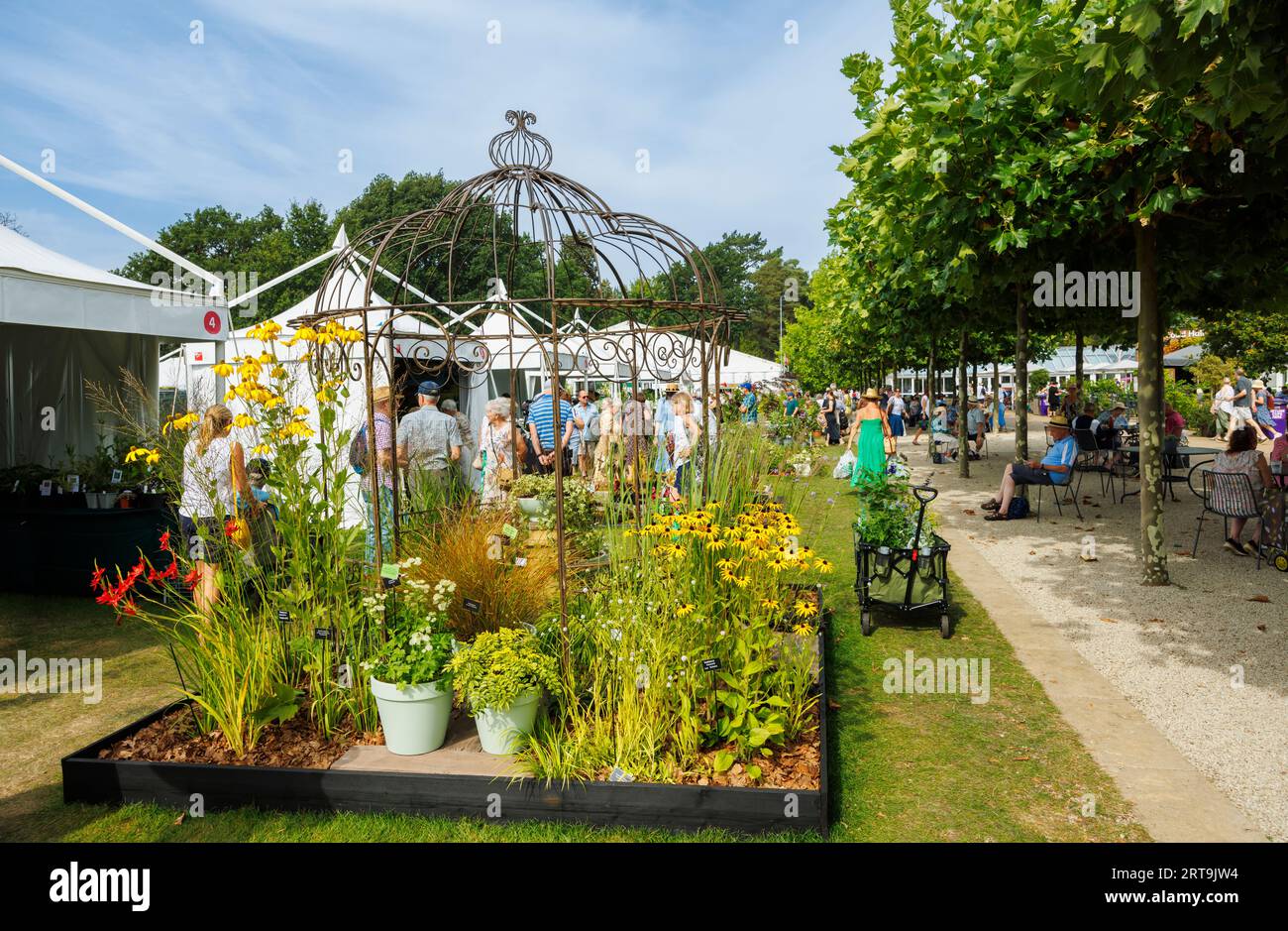 Stalls and displays at the RHS Wisley Flower Show supported by ...