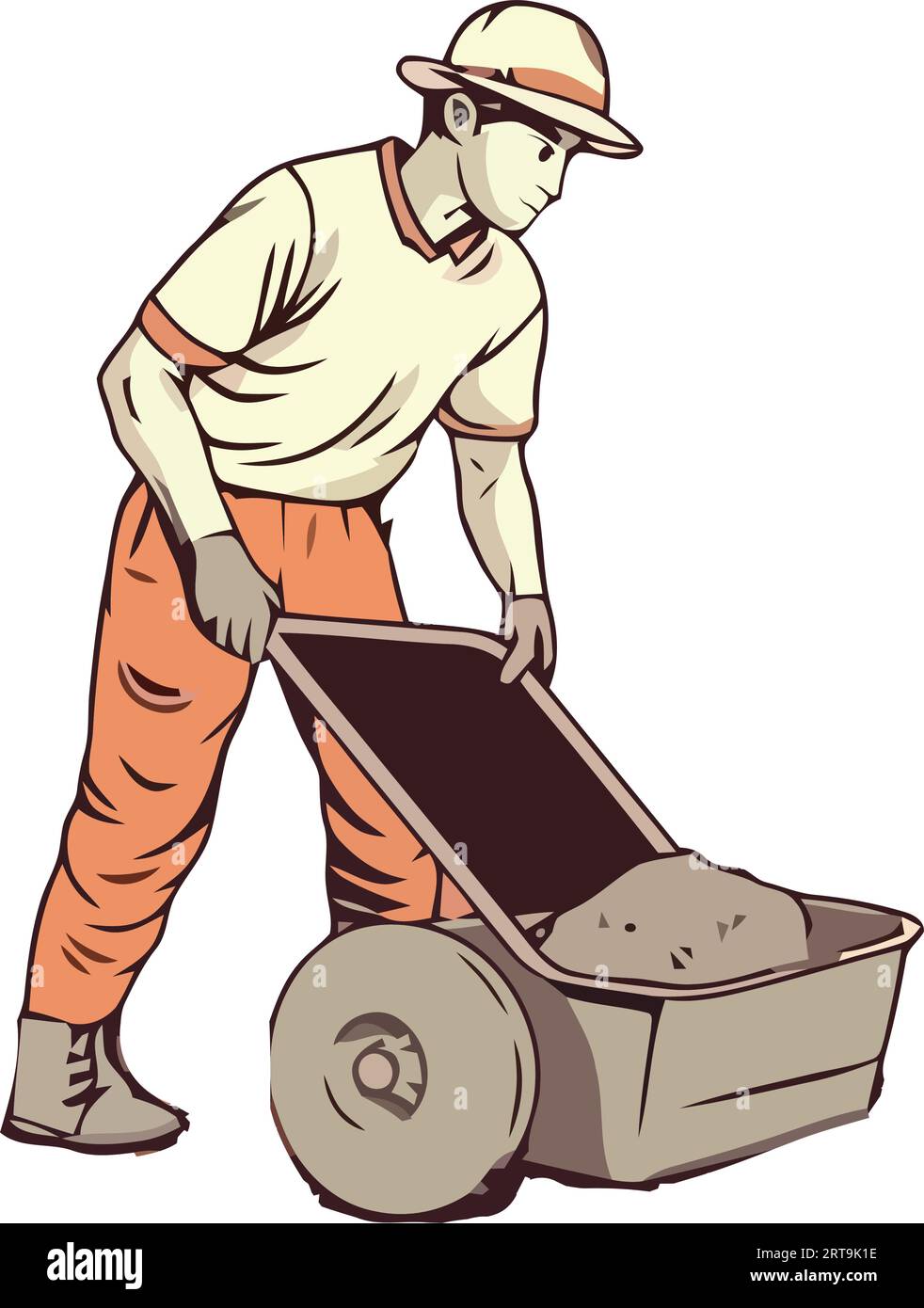 One person working with wheelbarrow Stock Vector Image & Art - Alamy