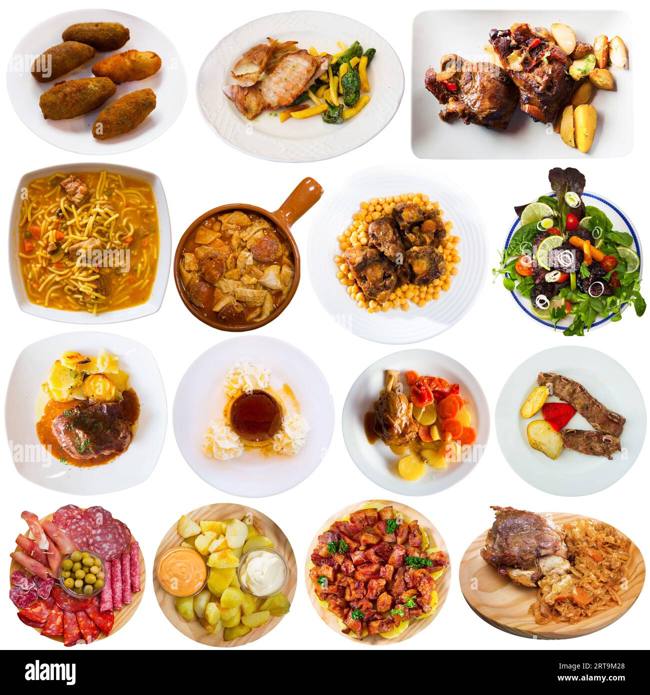 Set of traditional Spanish dishes Stock Photo - Alamy