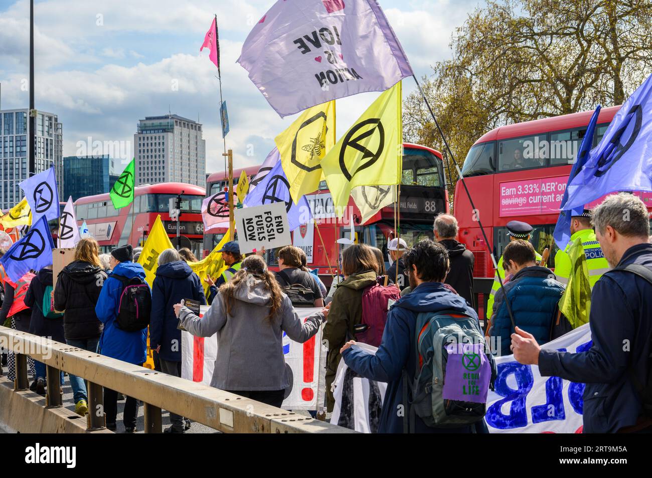 LONDON - April 24, 2023: Experience a colourful Extinction Rebellion ...
