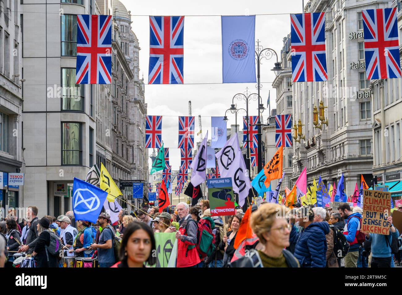 LONDON - April 24, 2023: The Strand in London becomes a sea of ...